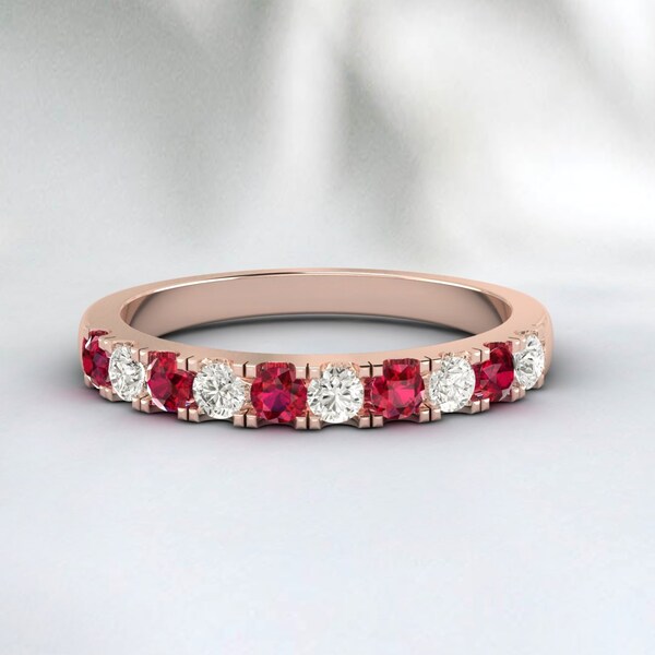 Ruby Wedding Band - Etsy
