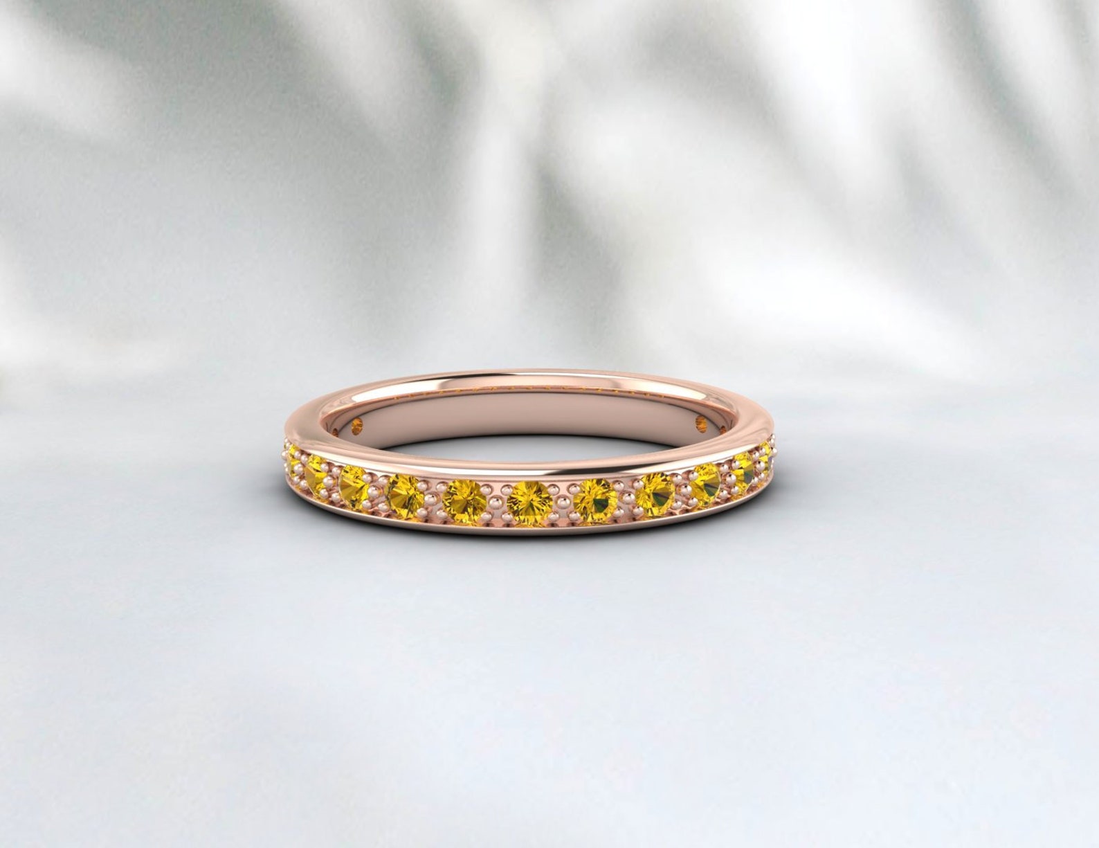 Citrine Ring, Eternity Band, Natural Citrine, November Birthstone Ring ...