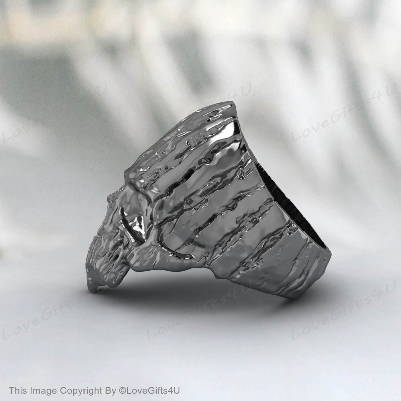 Wooden Skull Ring, 925 Silver Skull of Groot Ring,biker Punk Gothic ...