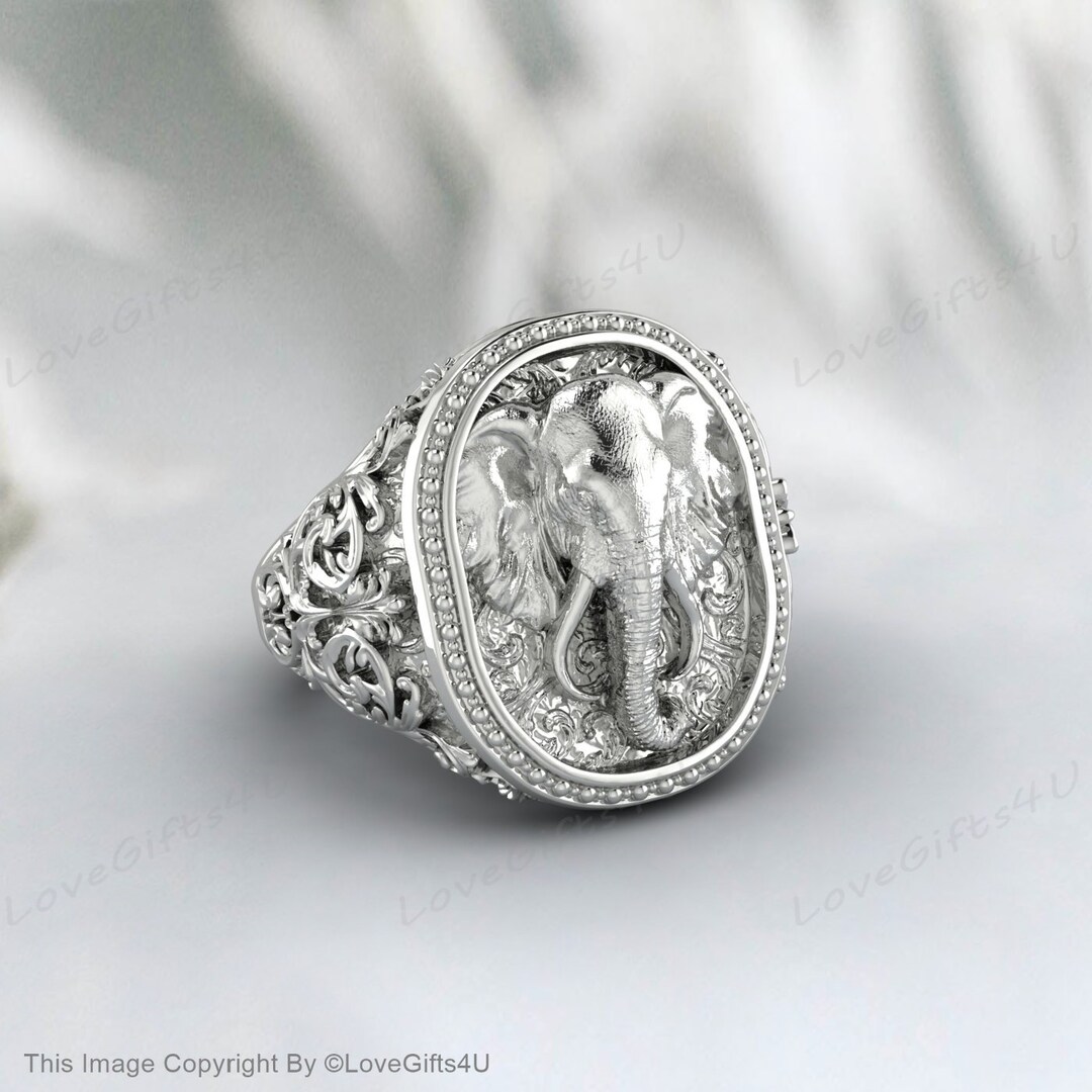 Silver Elephant Ring, Lord Ganesha Ring, Handmade Ring, Religious Ring ...