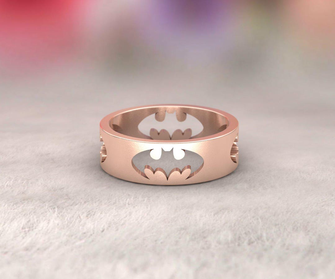 Batman-inspired Gothic Sterling Silver Bat Design Signet Ring - Wedding ...
