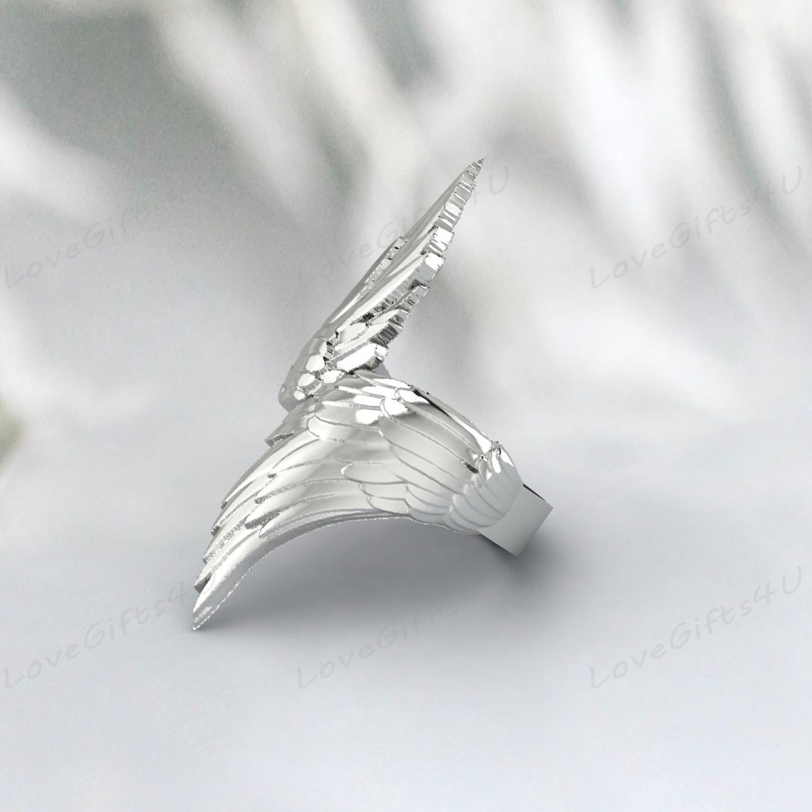 Adjustable Guardian Angel Wings Ring925 Sterling Silver Wings - Etsy