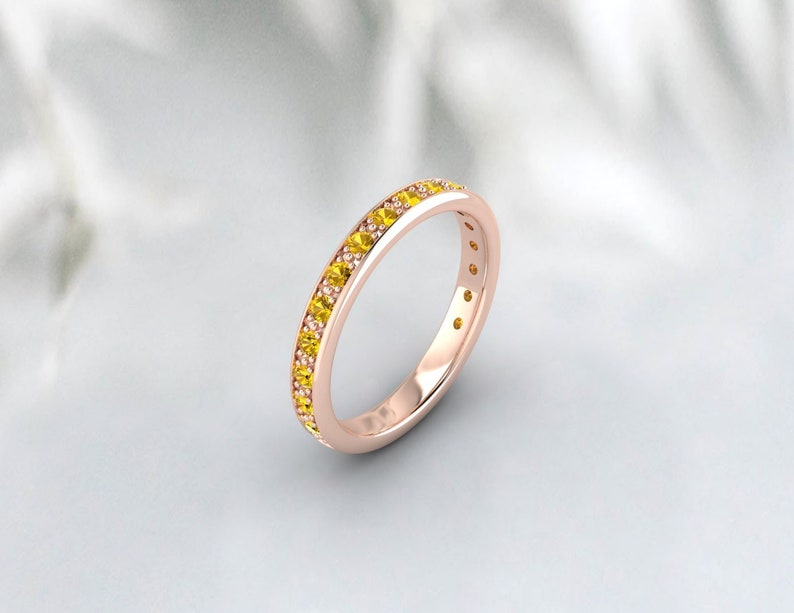 Citrine Ring, Eternity Band, Natural Citrine, November Birthstone Ring ...
