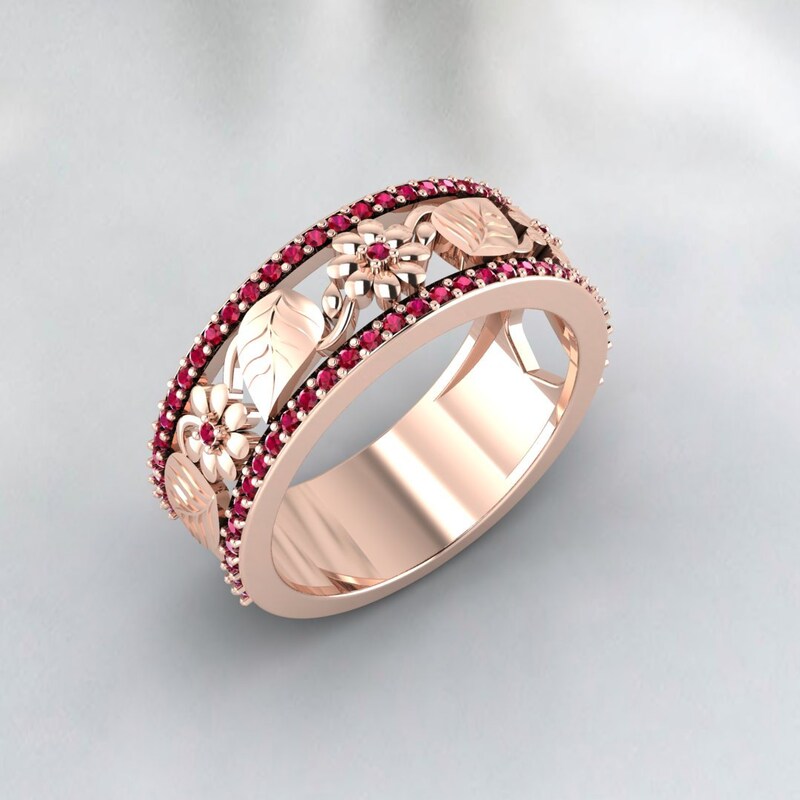 Ruby Wedding Band - Etsy