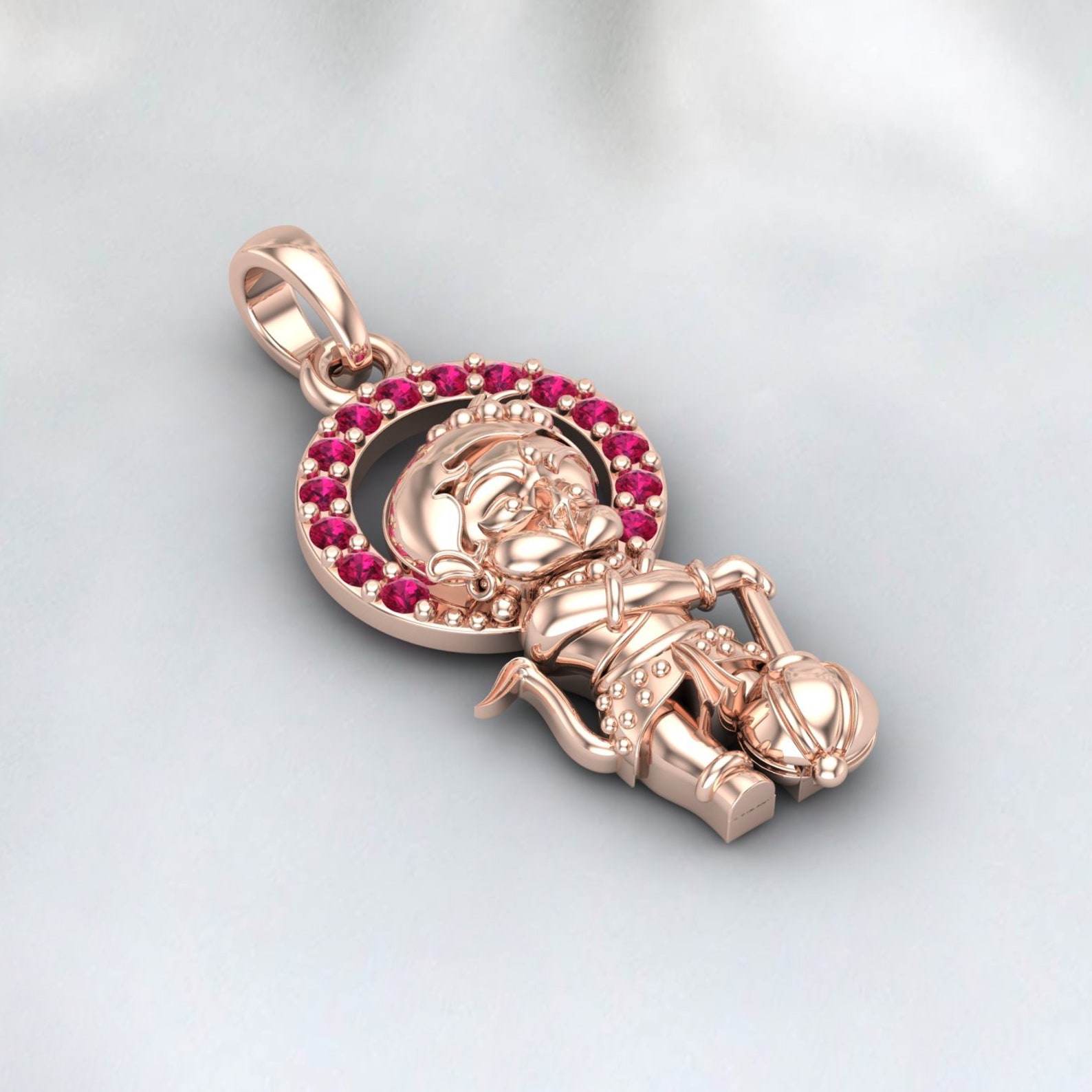 Lord Hanuman Pendant 925 Sterling Silver With Ruby - Handmade ...