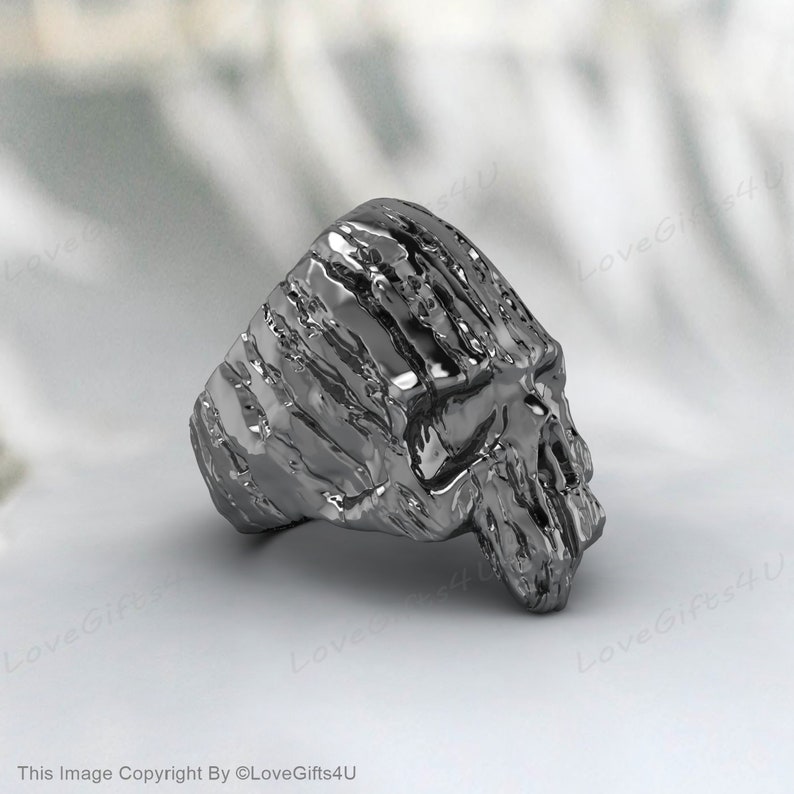 Wooden Skull Ring, 925 Silver Skull of Groot Ring,biker Punk Gothic ...