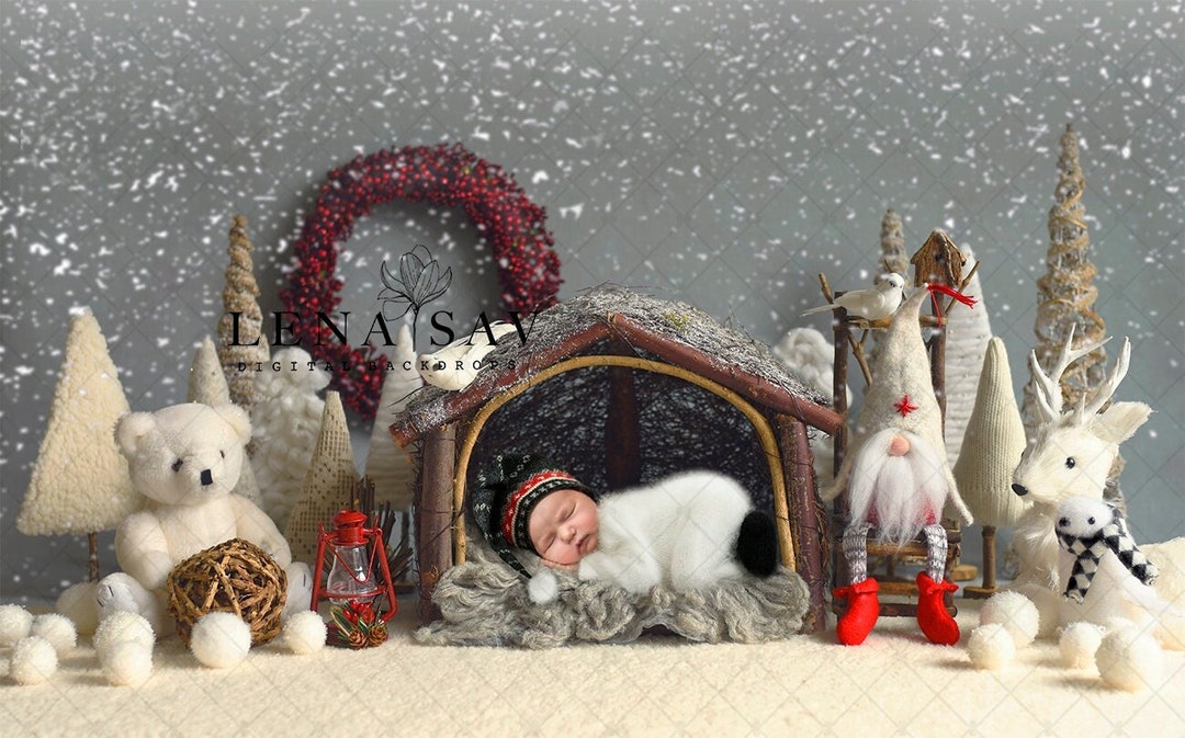 CHRISTMAS Newborn Digital Backdrop, Digital Background 478 Composite ...