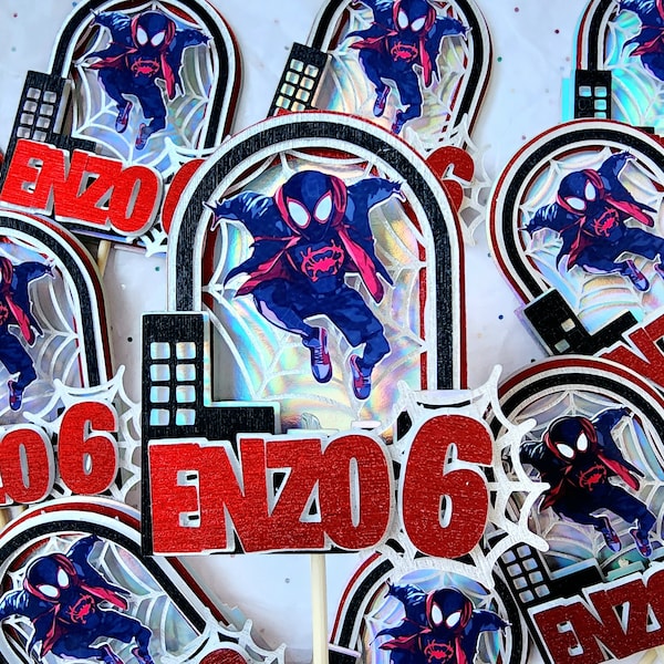 Spider Man Miles Morales Cake Topper - Etsy