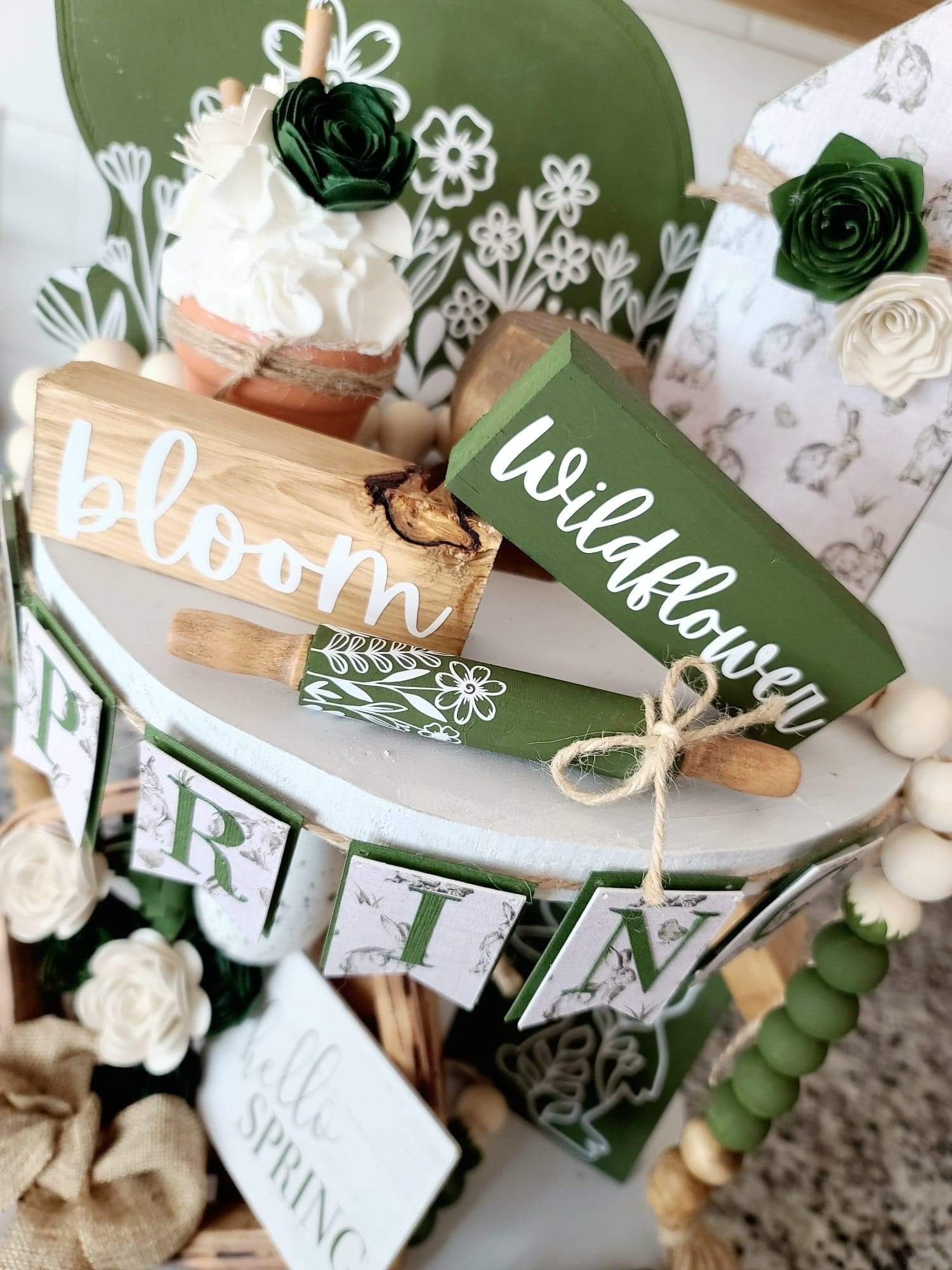 Spring Bunny Tier Tray Decor Bundle Set Farmhouse Decor - Etsy