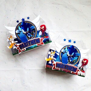 Sonic Favor Treat Boxes Sonic the Hedgehog Gable Boxes Sonic Tails ...