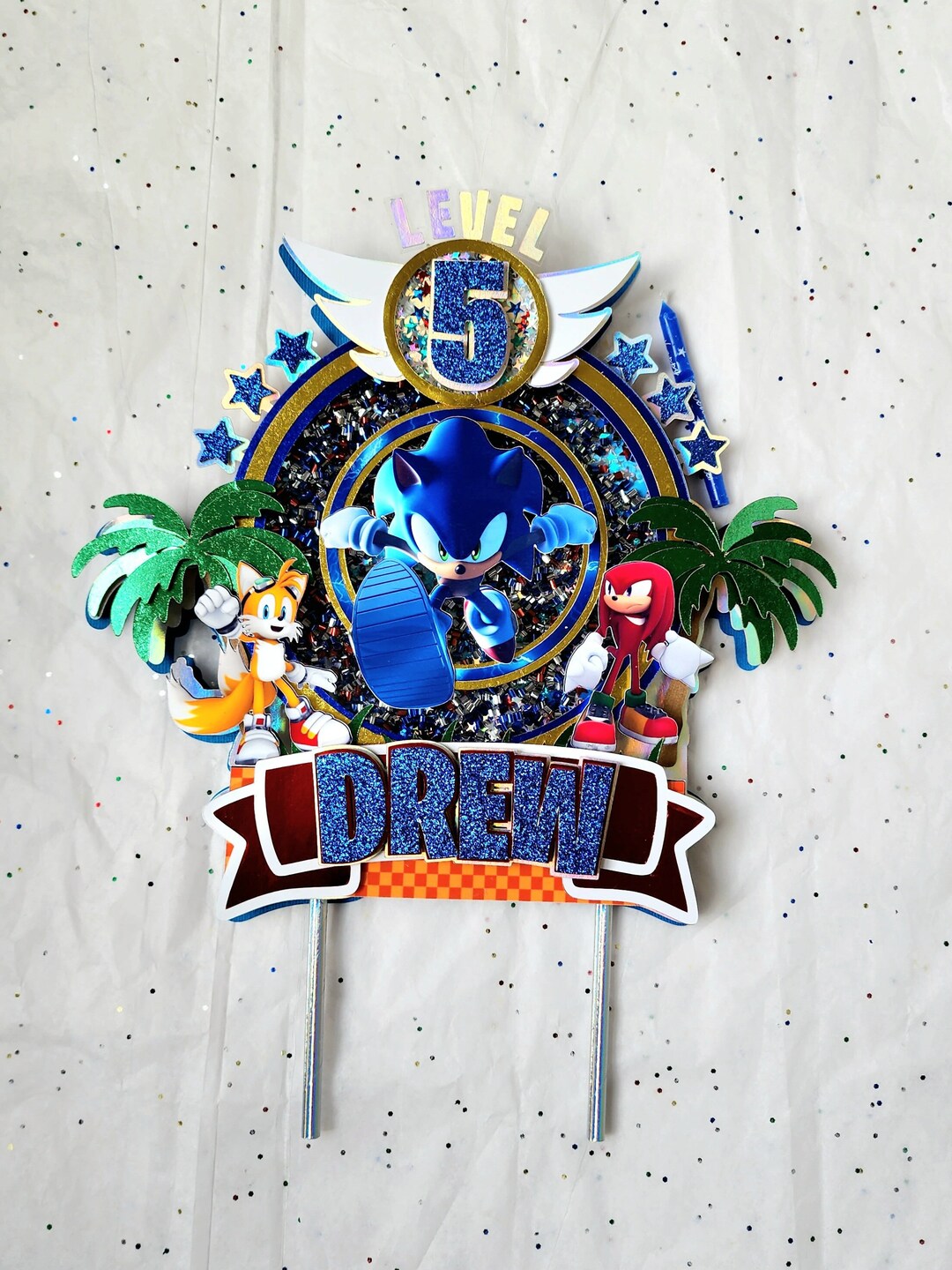 Sonic Cake Topper, Sonic the Hedgehog Cake Topper, Sonic 3D Cake Topper ...