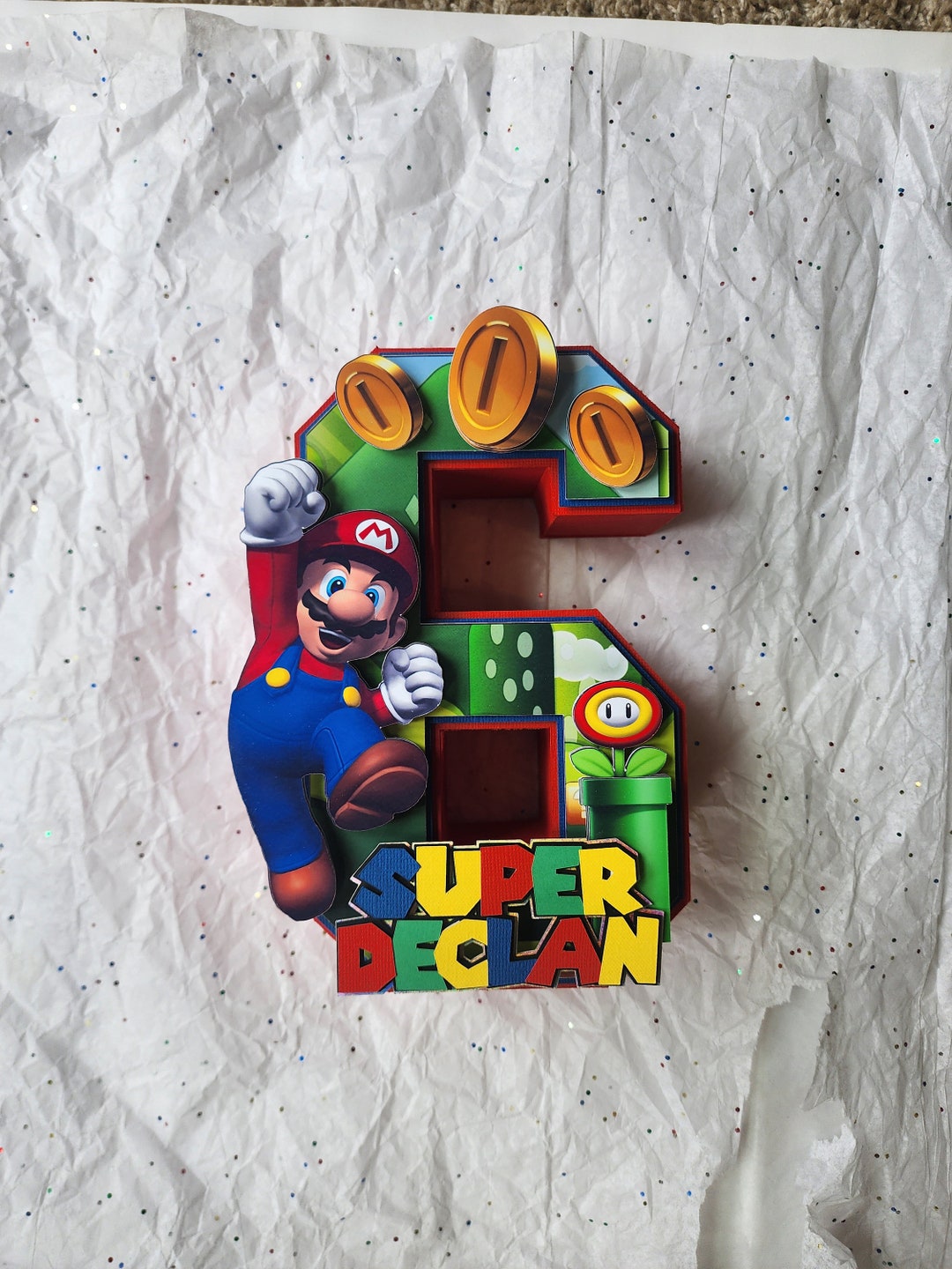 Super Mario 3D Number Decor, Super Mario Birthday 3D Number, Super ...