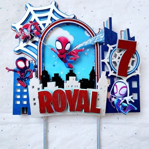 Spidey Cake Topper With Lights, Spidey 3D Shaker Topper, Custom Spidey ...