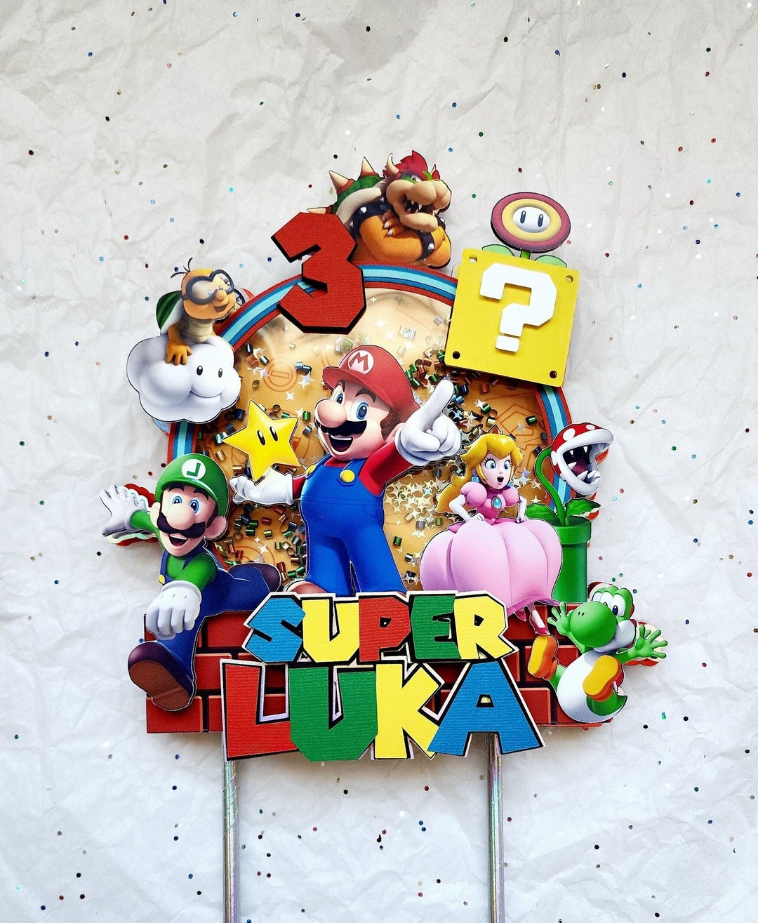 Super Mario Cake Topper, Super Mario Birthday Cake Topper, Super Mario ...