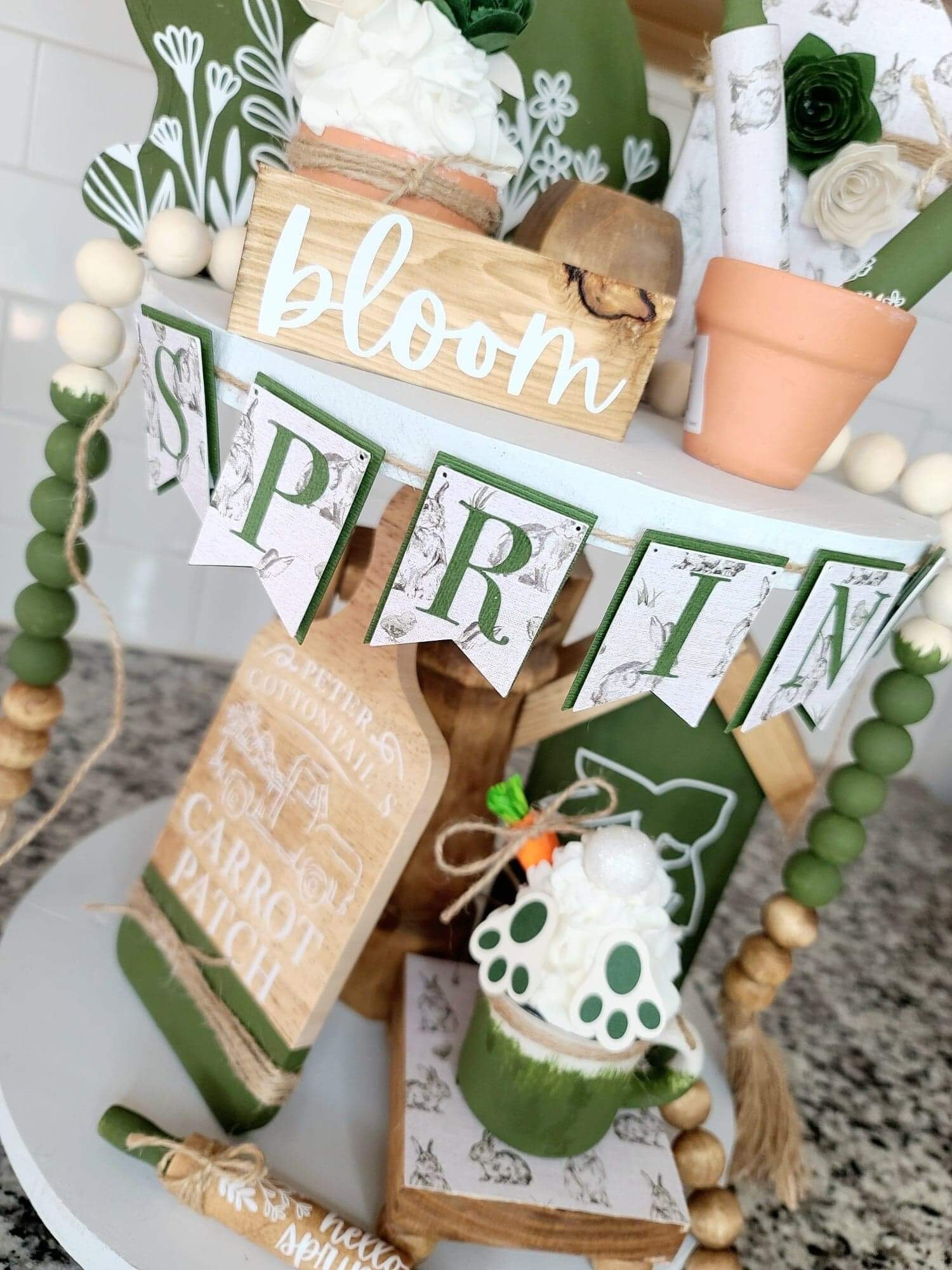 Spring Bunny Tier Tray Decor Bundle Set Farmhouse Decor - Etsy