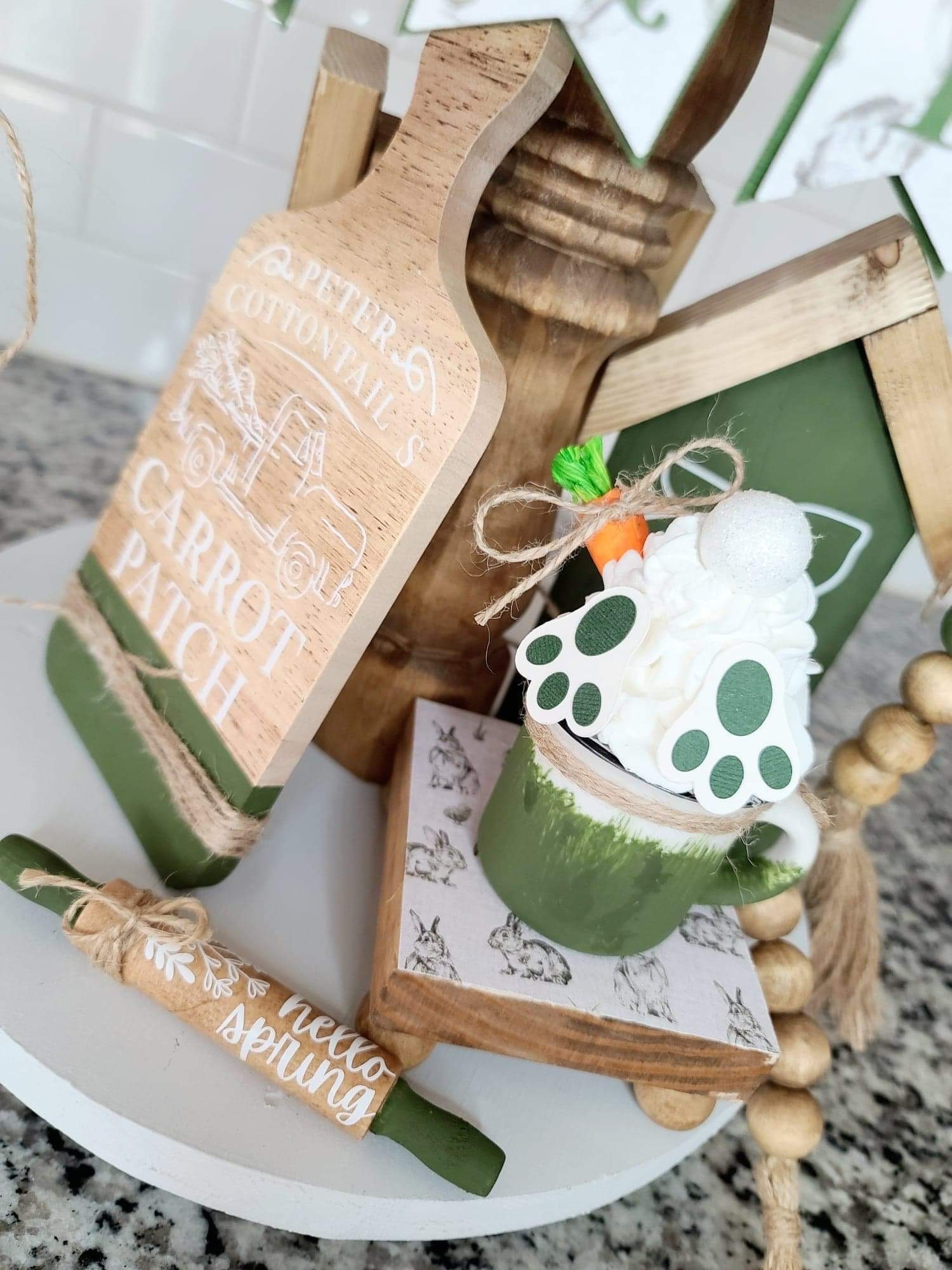Spring Bunny Tier Tray Decor Bundle Set Farmhouse Decor - Etsy