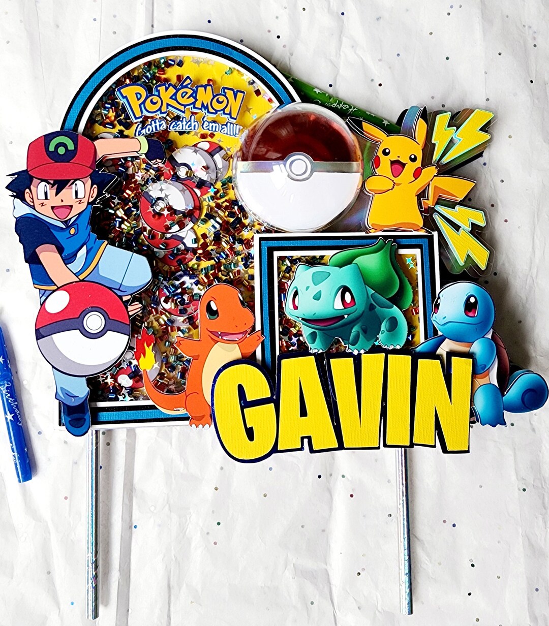 Pokemon Cake Topper, Pokemon Birthday Cake Topper, Pokemon Cake Topper ...