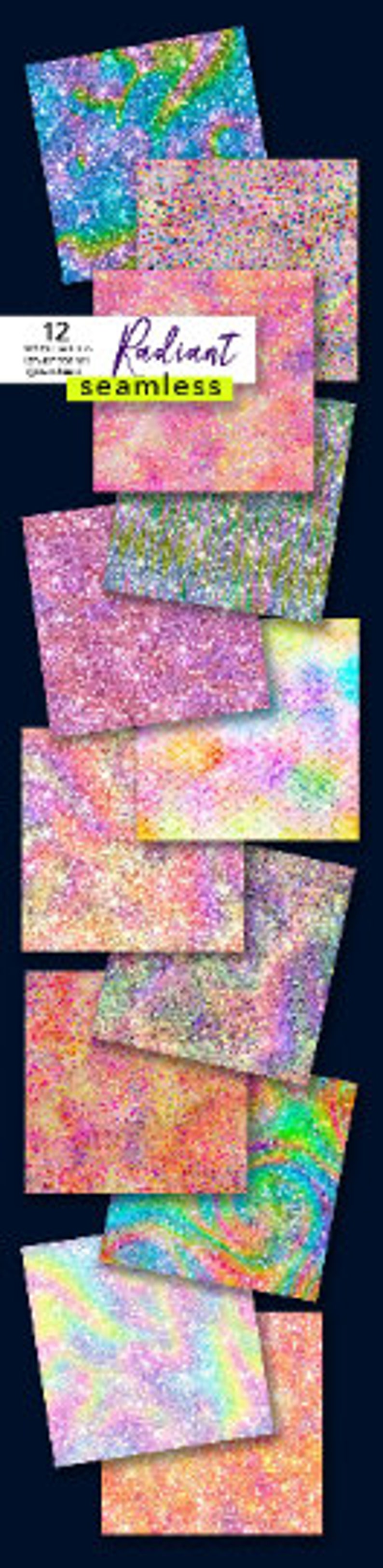 12 SEAMLESS Only JPG Radiant Glitter Sparkling Backgrounds Paper Pack ...