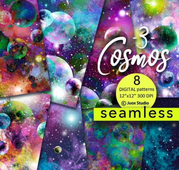 8 Seamless Cosmos Backgrounds Paper Pack Galaxies Textures - Etsy