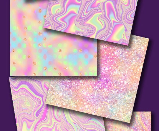 12 SEAMLESS PASTEL Rainbow Gradient Digital Backgrounds Paper Pack ...