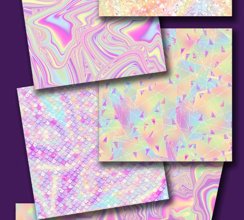 12 SEAMLESS PASTEL Rainbow Gradient Digital Backgrounds Paper Pack ...