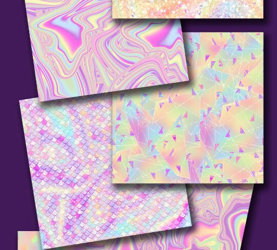 12 SEAMLESS PASTEL Rainbow Gradient Digital Backgrounds Paper Pack ...