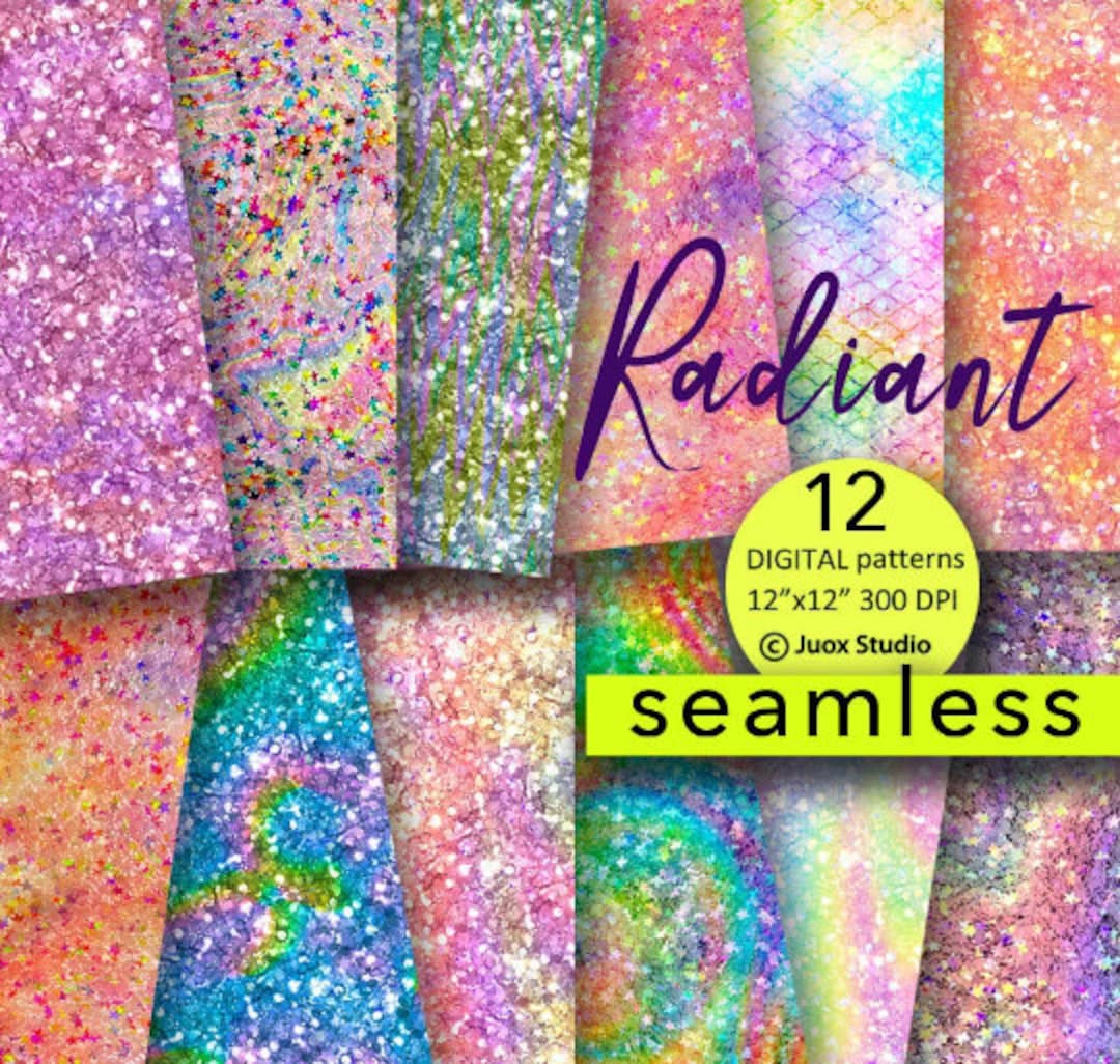 12 SEAMLESS Only JPG Radiant Glitter Sparkling Backgrounds Paper Pack ...