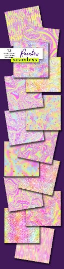 12 SEAMLESS PASTEL Rainbow Gradient Digital Backgrounds Paper Pack ...