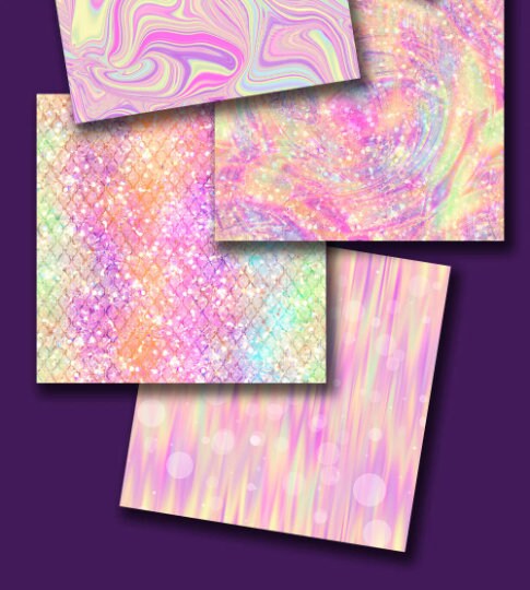 12 SEAMLESS PASTEL Rainbow Gradient Digital Backgrounds Paper Pack ...