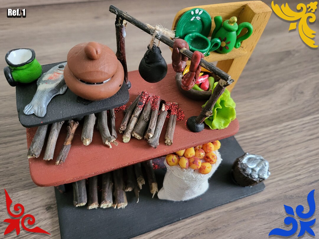 Colombia Wood Decor - Handmade Miniature Traditional Colombian Kitchen ...