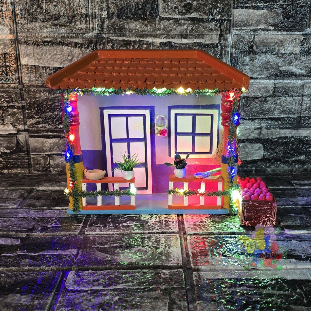 Handcrafted Miniature Colombian House With LED Lights | Wall Hanging ...