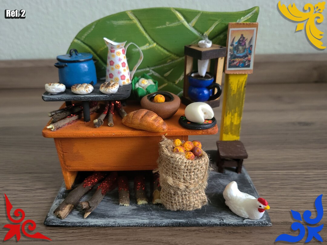 Colombia Wood Decor- Handmade Miniature Colombian Kitchen - FREE GIFT ...