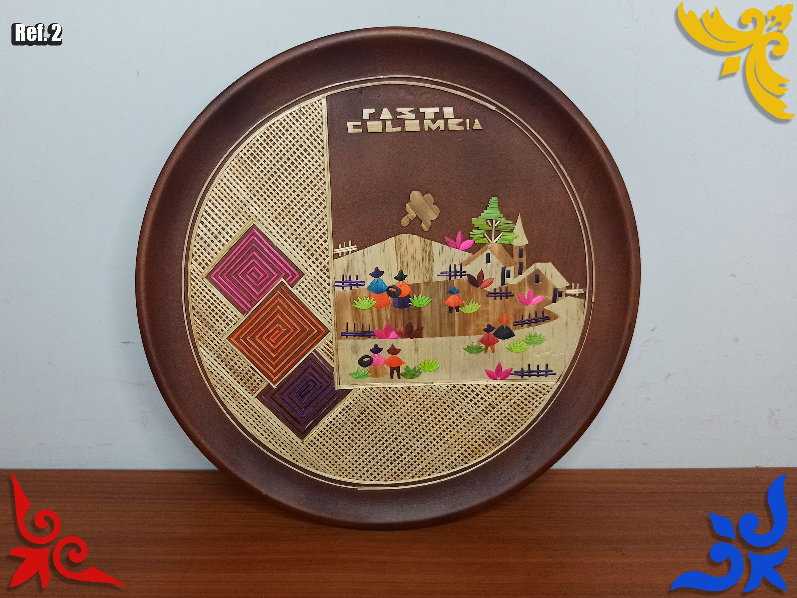 Colombia Wood Decor Colombian Art Handmade Wood Plate Folk Souvenir ...