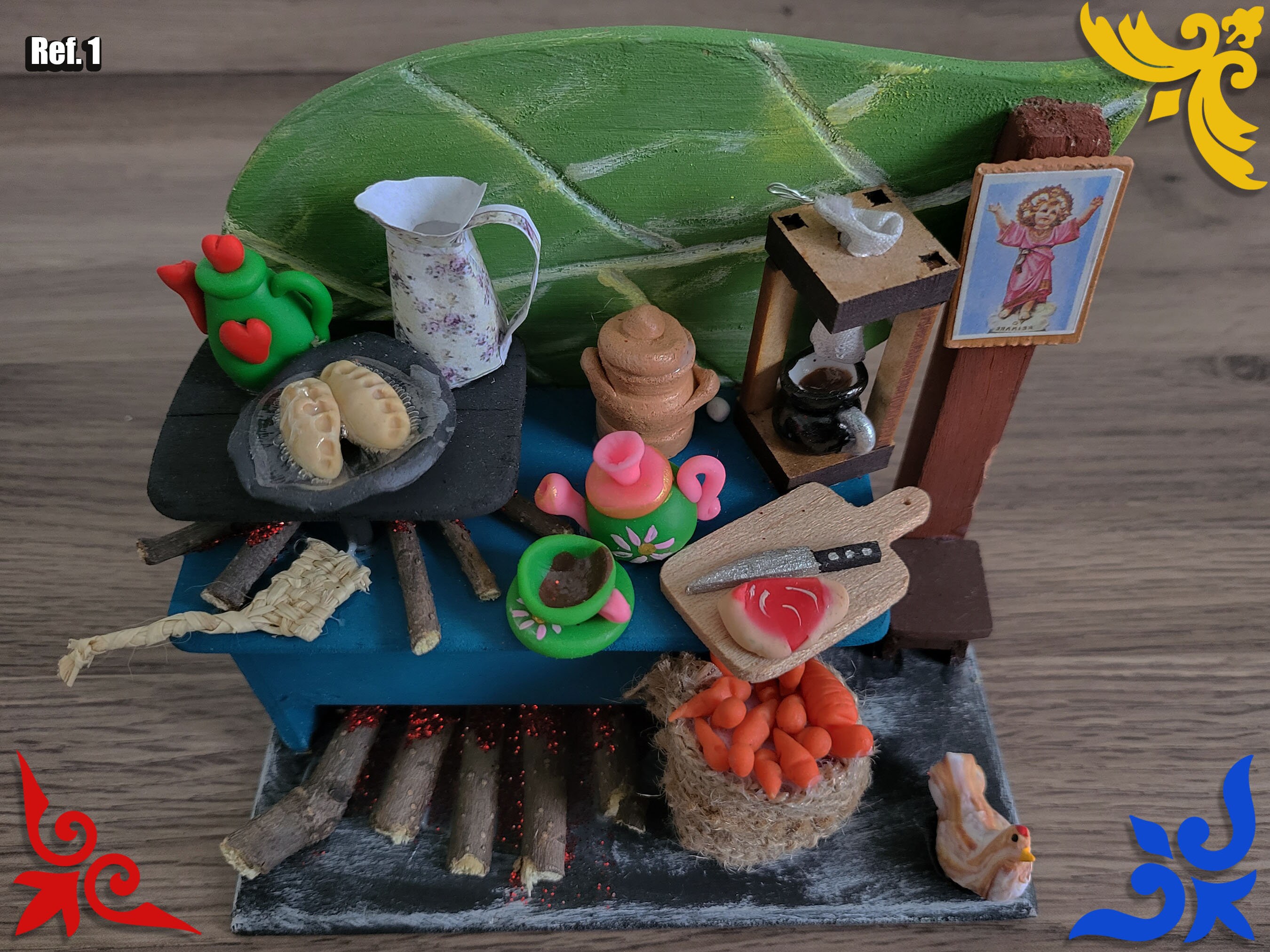 Colombia Wood Decor- Handmade Miniature Colombian Kitchen - FREE GIFT ...
