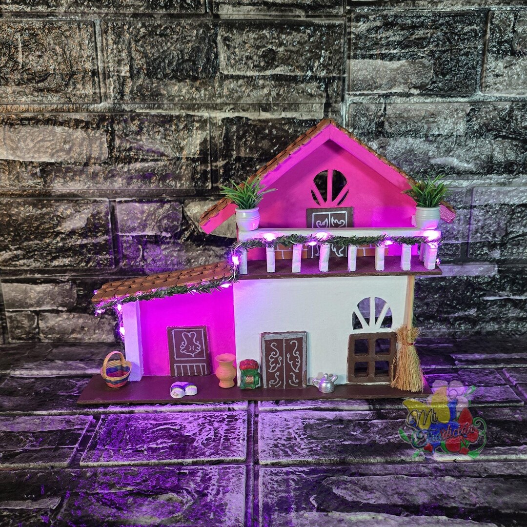 Handcrafted Colombian Miniature House Decor | Wooden Wall Hanging With ...