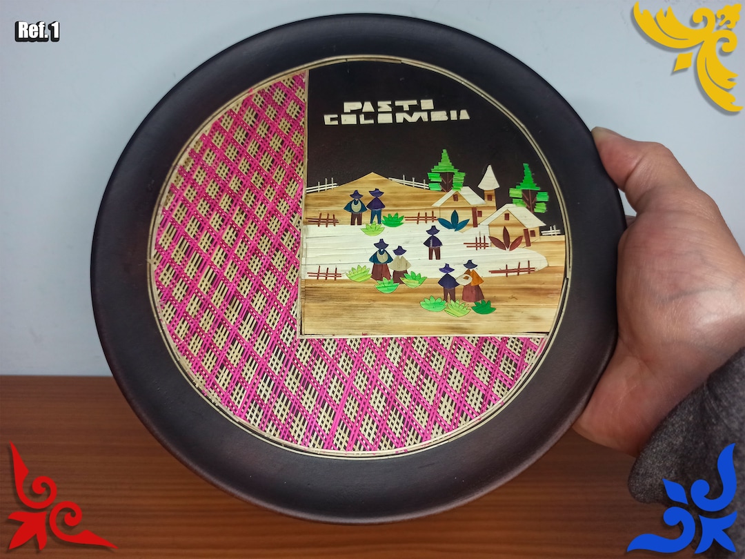 Colombia Wood Decor Colombian Art Handmade Wood Plate Folk Souvenir ...