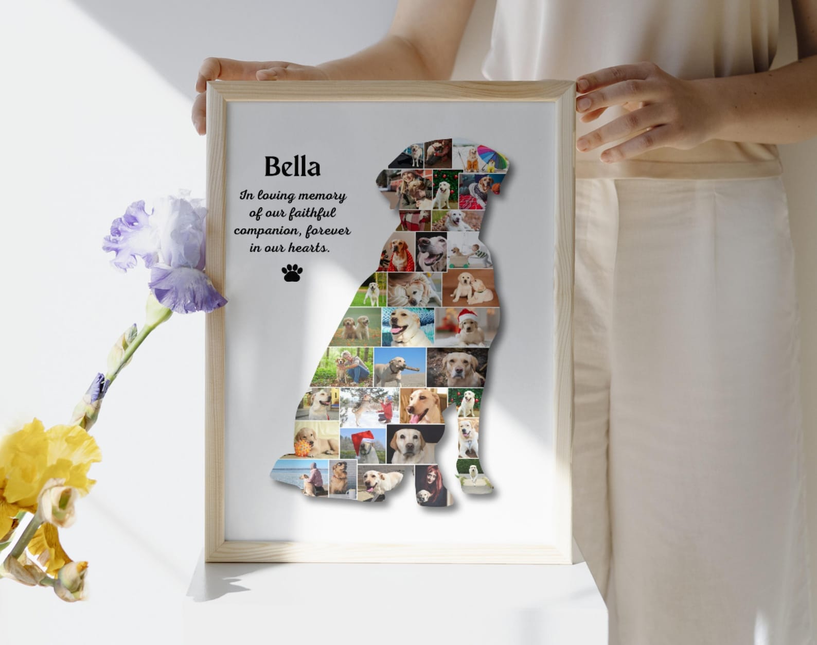 Custom Dog Photo Collage, Pet Lover's Labrador Memorial, Digital or ...