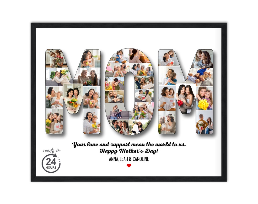 MOM Photo Collage, Gift for Mothers Day, Mum Birthday Gift, Mother ...