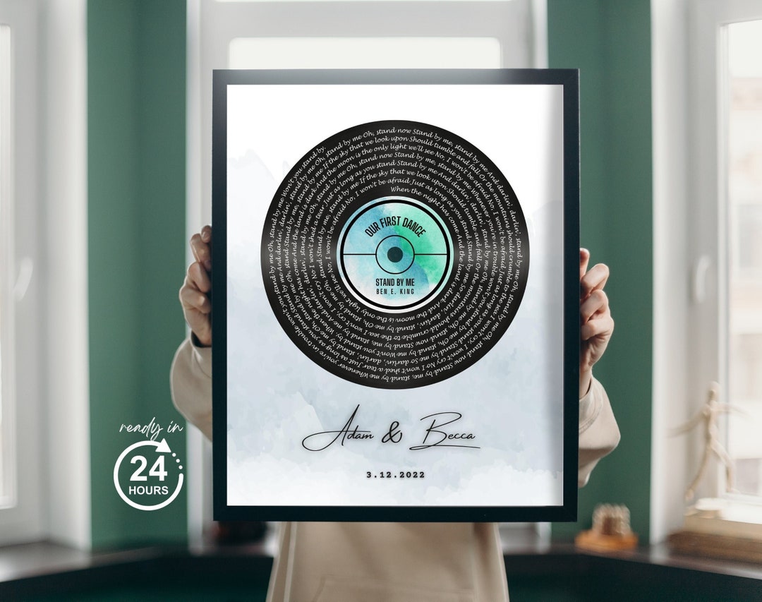 Vintage Vinyl Record Lyrics, Our First Dance Framed or Digital, First ...