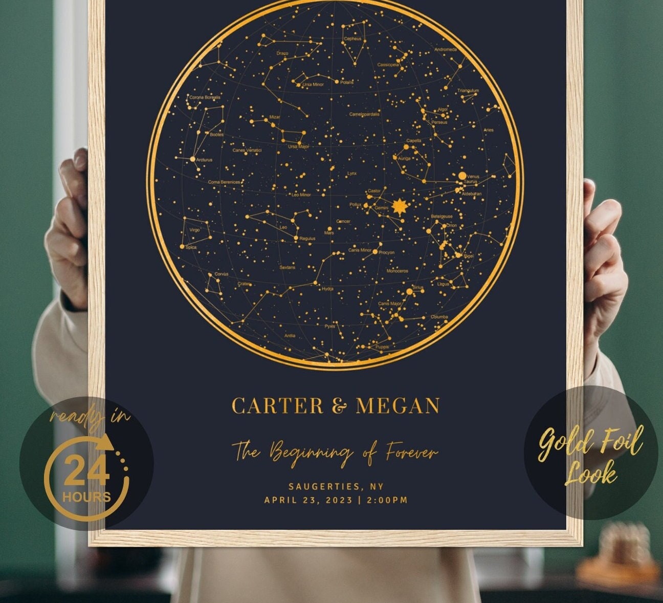 Personalized Star Map Poster, Date and Location Astronomy, Unique Sky ...