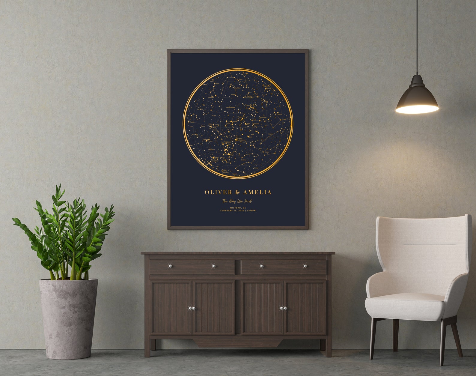 Custom Star Map Print Night You Were Born Gold Foil Look the - Etsy