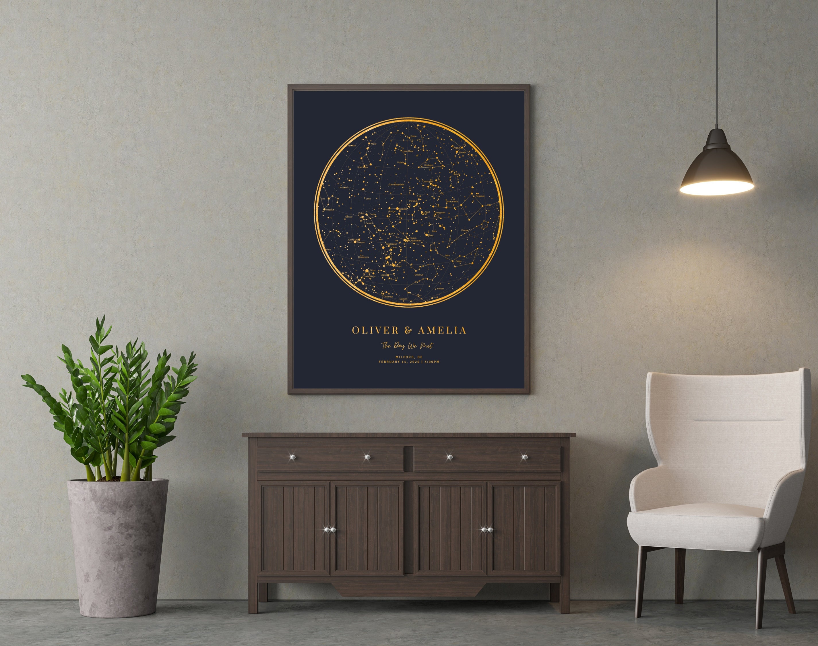 Personalized Star Map Poster, Date and Location Astronomy, Unique Sky ...