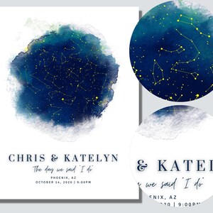 Custom Star Map, Constellation Chart, Map of the Night Sky, Custom Star ...