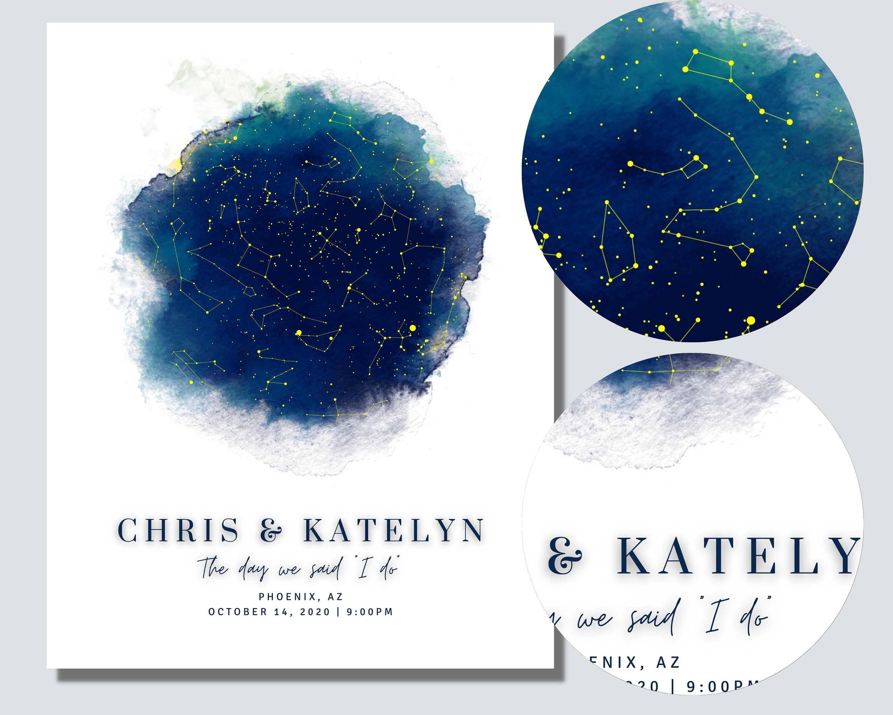 Custom Star Map Constellation Chart Map of the Night Sky - Etsy