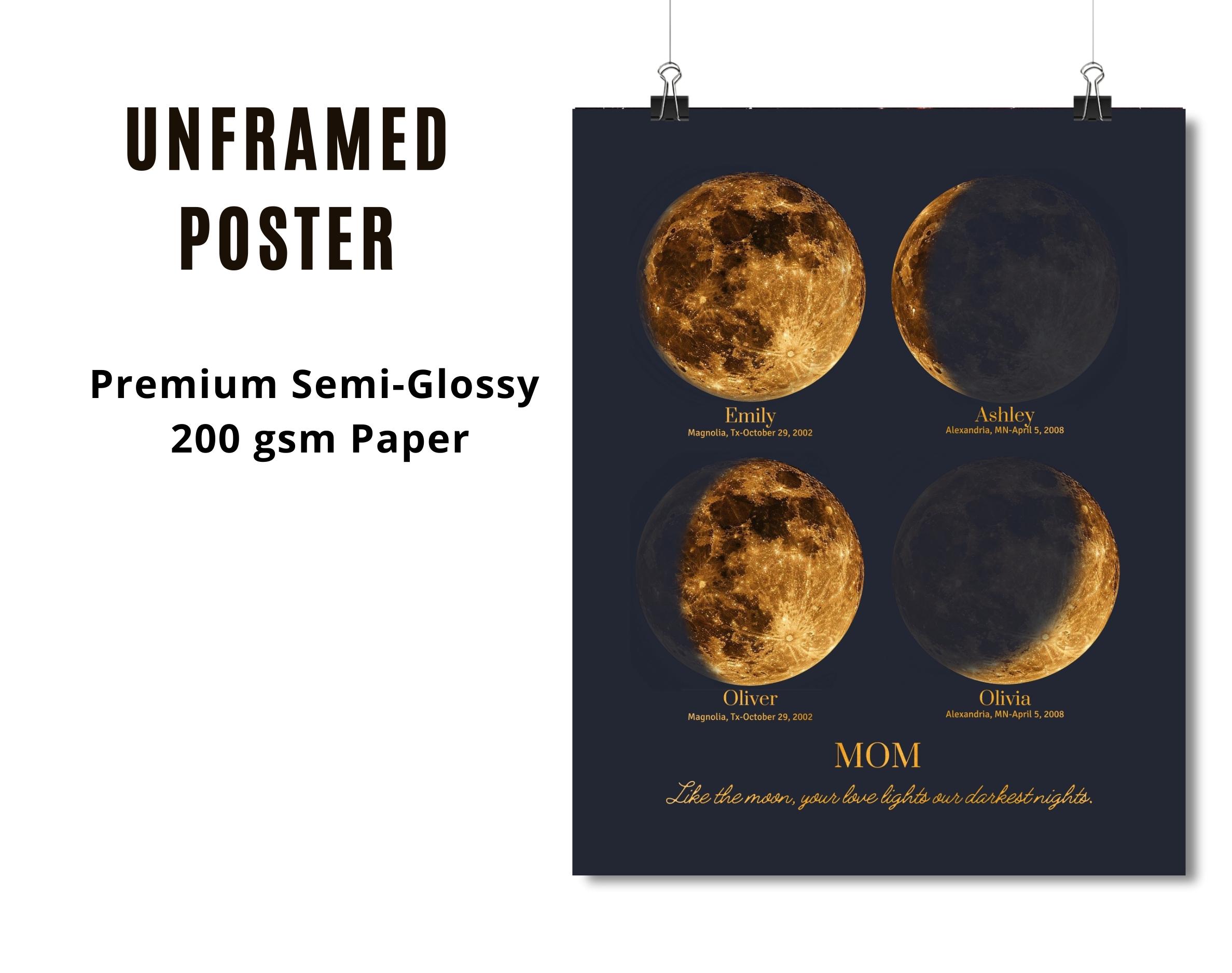 Custom Moon Phase, Mom Moon Phase, Personalized Lunar Art, Unique Gift ...