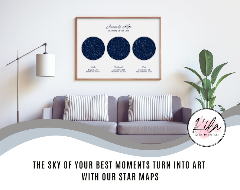 Star Map Anniversary Gift Star Map by Date Star Map Art - Etsy