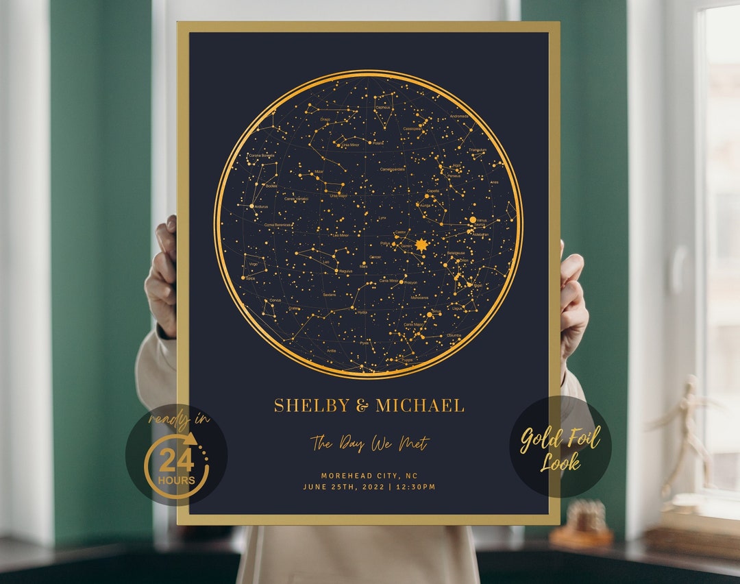 Custom Star Map Print, Night You Were Born, the Night Sky Poster, Stars ...
