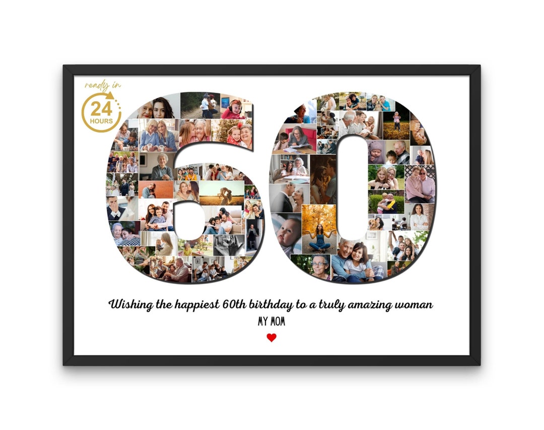 Number Birthday or Anniversary Gift Number Photo Collage Gift - Etsy