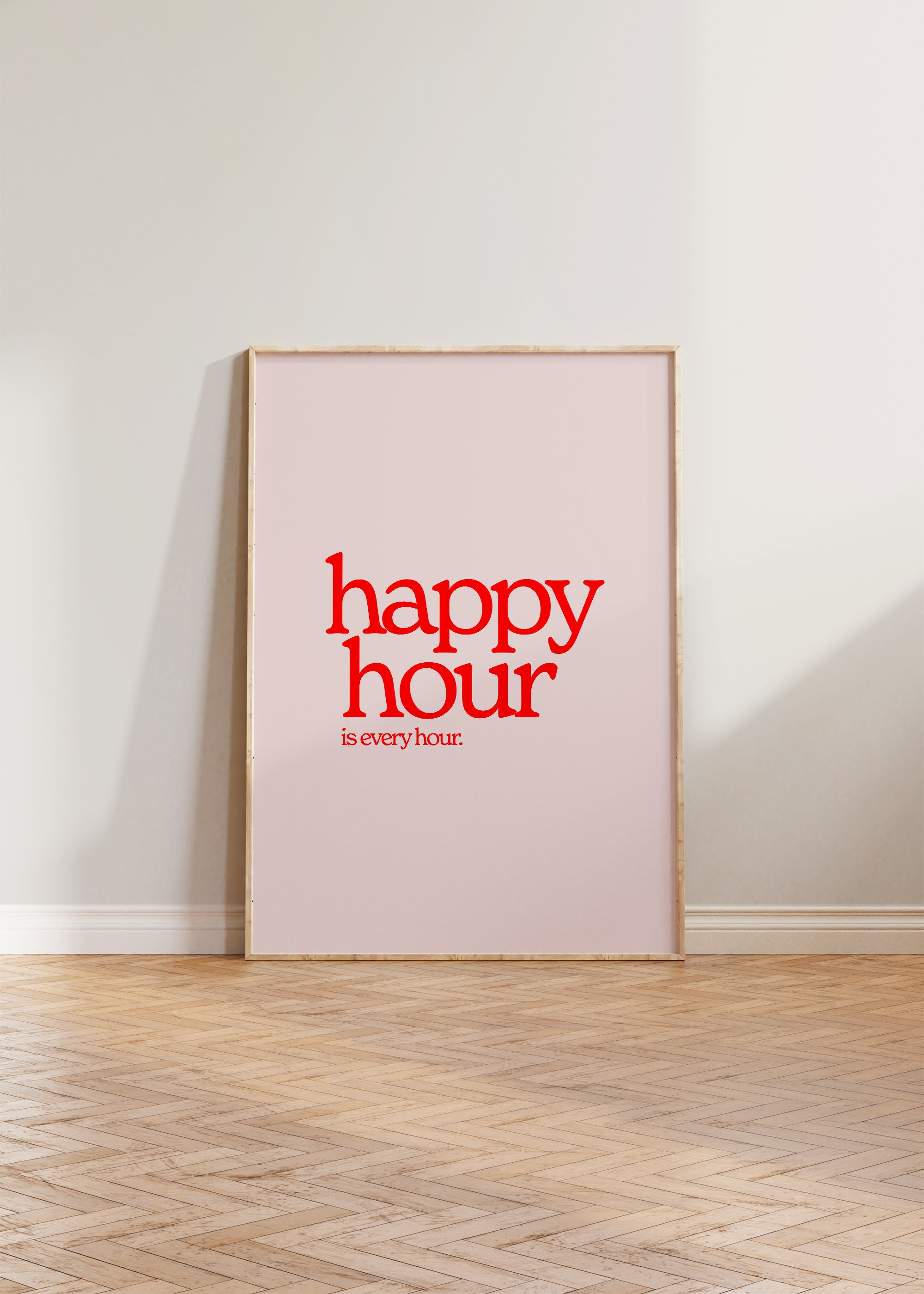Retro Wall Print, Happy Hour Poster, Retro Print, Retro Wall Decor ...
