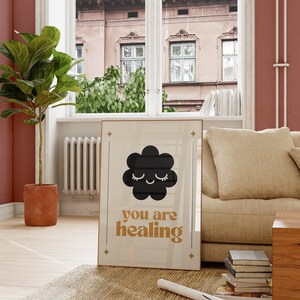 You Are Healing Print Poster, Mental Health Print, Cute Positive Wall ...